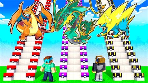 Mega Pokemon Lucky Block Staircase Race In Minecraft Pixelmon Youtube