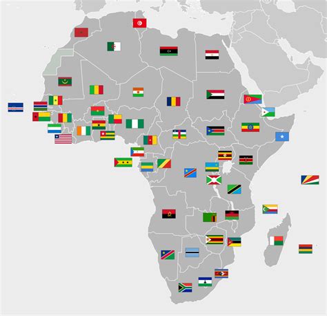 Flags Of Africa Map And Symbols Of African Countries