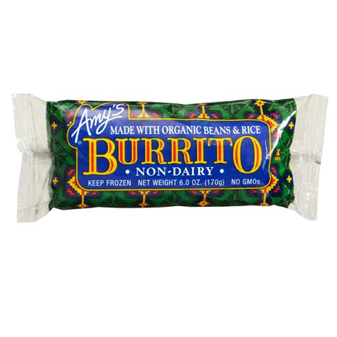 Amys Frozen Non Dairy Beans And Rice Burrito 1ct 6oz Quick Meals