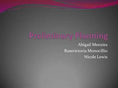 Assignment 13 Preliminary Planning Pptx