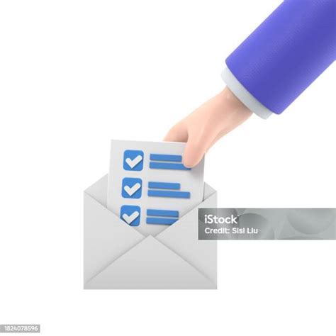 3d Mail Envelope Icon With Task Management Todo Check List In Hand