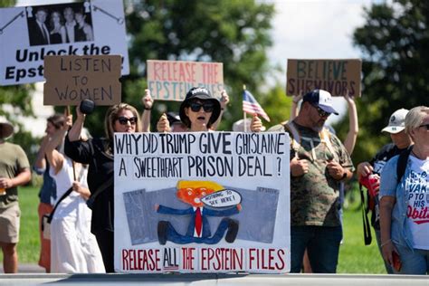 Protesters Demand That Trump Release The Jeffrey Epstein Files