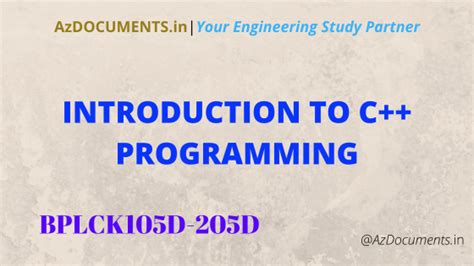 introduction to c programming bplck105d bplck205d