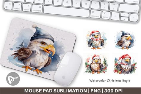 Mouse Pad Watercolor Christmas Eagle 4689933