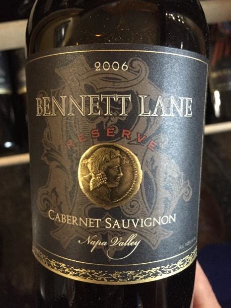 2006 Bennett Lane Cabernet Sauvignon Reserve Usa California Napa