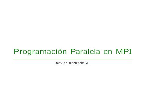 Pdf De Programación Programación Paralela En Mpi