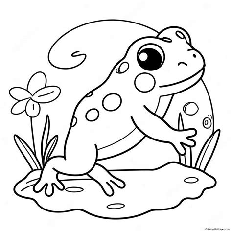 Cute Frog Jumping Coloring Page 48934 38713
