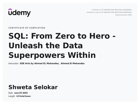 Shweta Selokar On Linkedin Sql Datamanagement Udemy Continuouslearning Professionalgrowth