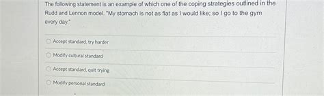 Solved The Following Statement Is An Example Of Which One Of Chegg