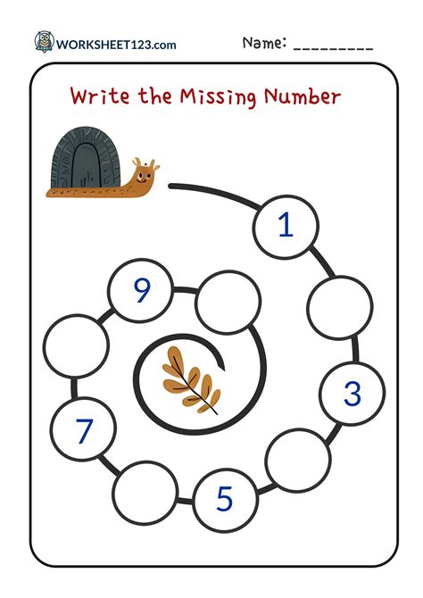 Missing Number Between 1 To 10 Preschool Kindergarten Worksheet