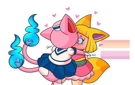 Yo Kai Watch Sailornyan X Krystal Fox Kiss By Mohamadghrooda11 On