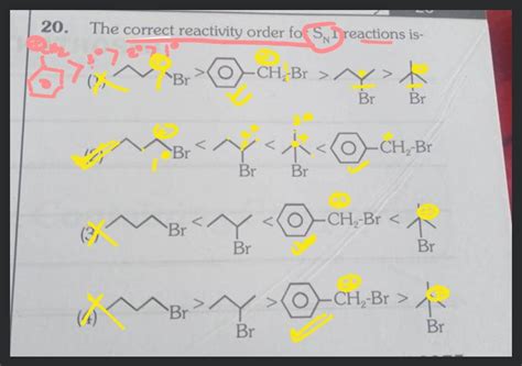 The Correct Reactivity Order For S 1 Reactions Is Filo