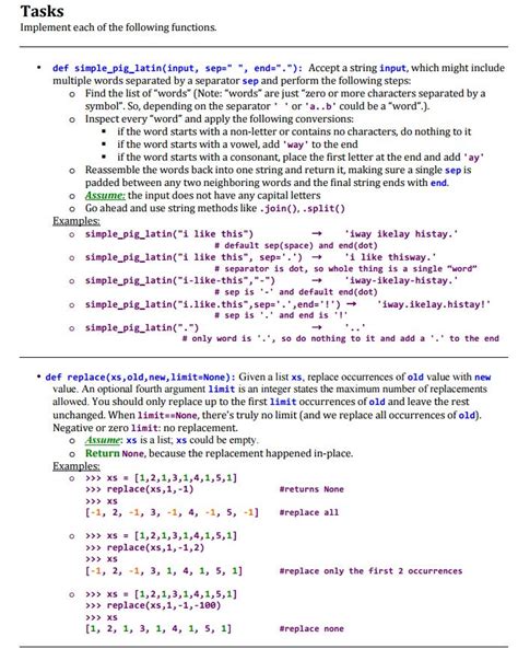 Solved Implement Each Of The Following Functions Def