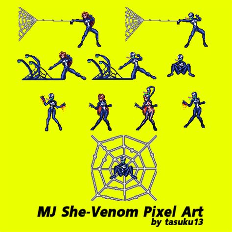 Mj She Venom Pixel Art By Tasuku13 On Deviantart