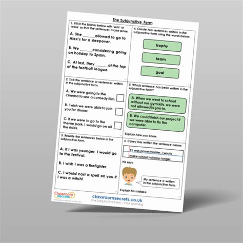 Year 6 Using Subjunctive Form Prior Learning Resource Classroom Secrets