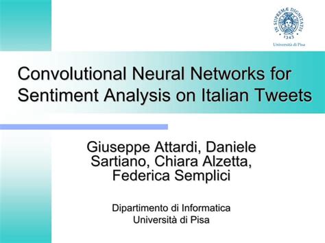 Cnn For Sentiment Analysis On Italian Tweets Pptx