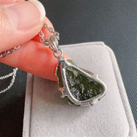 71g Natural Czech Moldavite Raw Stone Pendant Necklace Top Quality