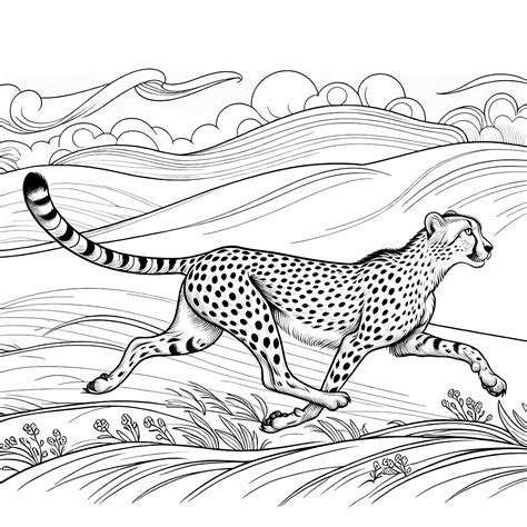 Gepard In Der Savanne Ausmalbild Zum Download Kostenlos