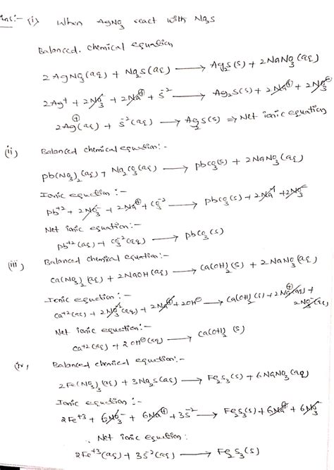 [solved] write balanced molecular equations and balanced net ionic