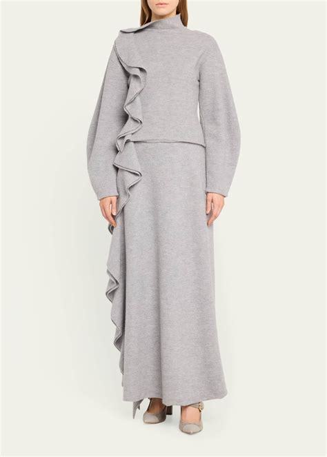 Ulla Johnson Mireya Ruffled Wool Maxi Skirt Bergdorf Goodman