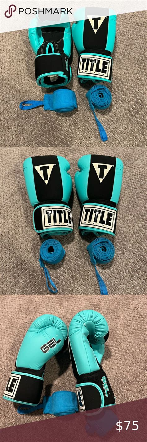 Turquoise Gel Suspense V2 Title Boxing Gloves And Wraps