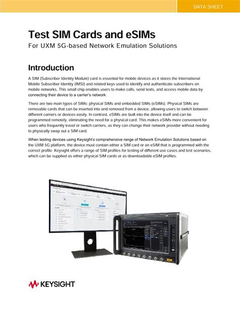 Test Sim Cards And Esims Pdf Asset Page Keysight