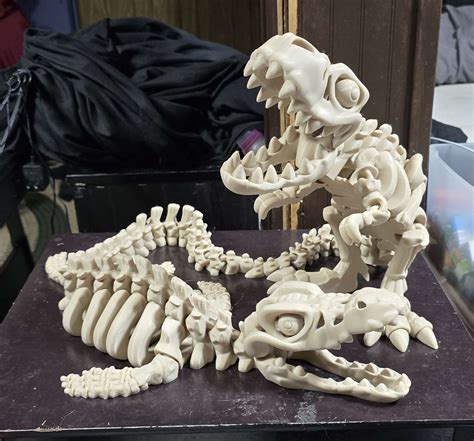 3d Printable Flexi Factory Skeleton Mosasaurus And Squid Snack With Xxl