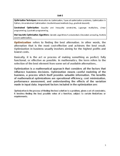 Final Exam Notes Unit I Numerical Methods And Optimization In Python