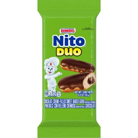 Bimbo Nito Duo Chocolate Crème Filled Sweet Baked Good 2 Pc 219 Oz