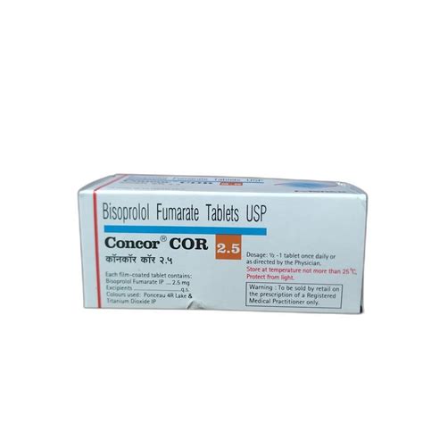 Concor 2 5mg Bisoprolol Fumarate 2 5mg At ₹ 80 Strip Bisoprolol
