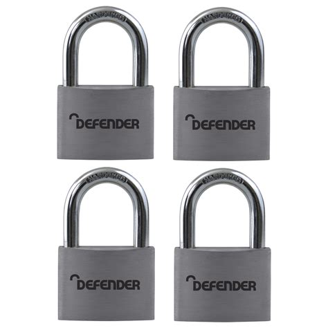 Defender Aluminium Padlock 40mm Ka 4 Pack Saunderson Security