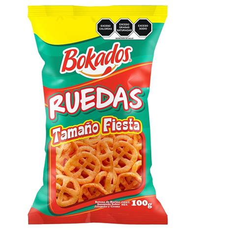 Botana Bokados Ruedas Tamaño Fiesta Con Jalapeño Y Crema 100 G