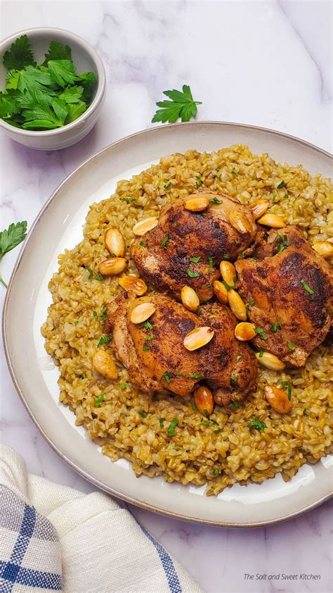 Chicken Freekeh The Salt And Sweet Kitchen Recipe Lebanese Recipes Freekeh Recipes