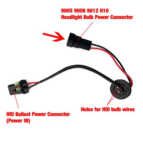 Connector Cable 9005 9006 9012 H10 Headlight Bulb Connector Cable To
