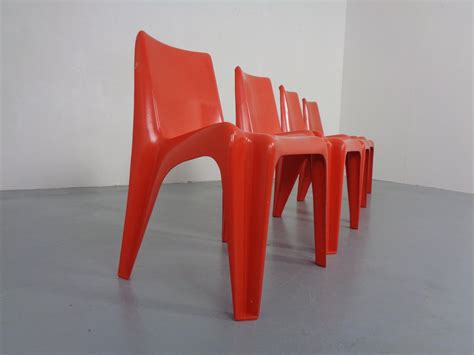 B1171 Fiberglass Stacking Chairs By Helmut Bätzner For Bofinger 1960s
