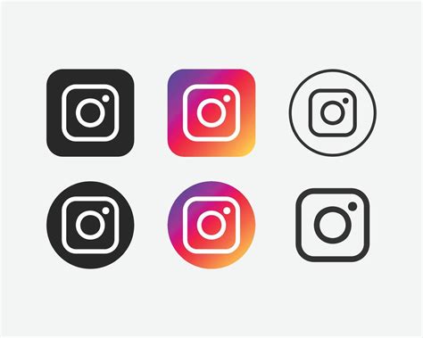 Instagram Icon Set Design On White Background Instagram Logo Design