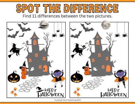 Halloween Spot The Difference Printable Page Fun And Free