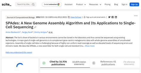 Spades A New Genome Assembly Algorithm And Its Applications To Single Cell Sequencing Scite