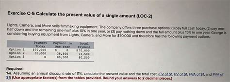 Solved Exercise C Calculate The Present Value Of A Single Chegg