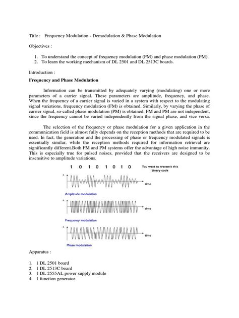 Frequency Modulation Demodulation And Phase Modulation Pdf