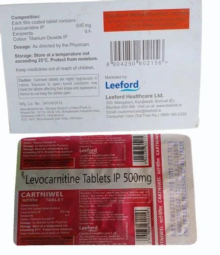 500mg Levocarnitine Tablets Ip At ₹ 80strip Levocarnitine Tablet In