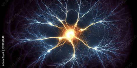 Neurons As A Universe With Stars Galaxies Illustration Of Neuron