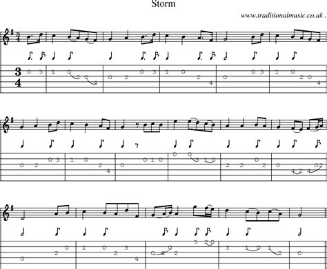 Folk And Traditional Music Sheet Music Guitar Tab Mp3 Audio Midi And Pdf For Storm