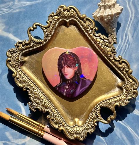 Rafayel Xavier Zayne Love And Deepspace Holographic Heart Pin