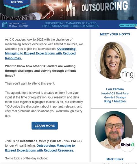 Mark Killick On Linkedin Excited To Join This Outsourcing Briefing With Execs In The Know