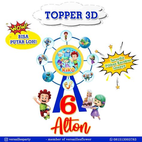 Jual Cake Topper 3d Bianglala Kiko Topper Putar Kiko Cake Topper Kiko Shopee Indonesia