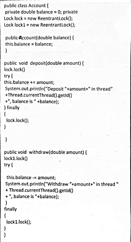 Solved Consider The Following Account Class Implementation