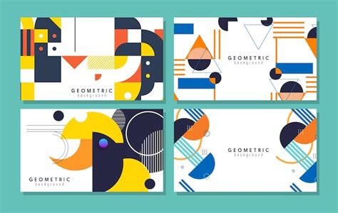 Premium Vector Abstract Background Templates Colorful Flat Geometric