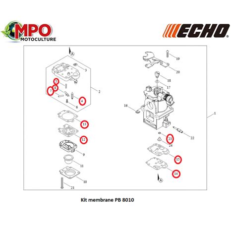 Kit Membrane Pour Echo Pb 8010 Origine 6775