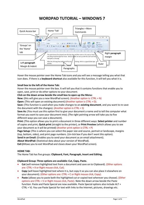 WORDPAD TUTORIAL WINDOWS BFS